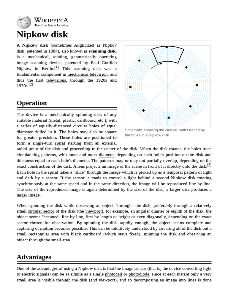 Nipkow_disk | PDF | Imaging | Optics