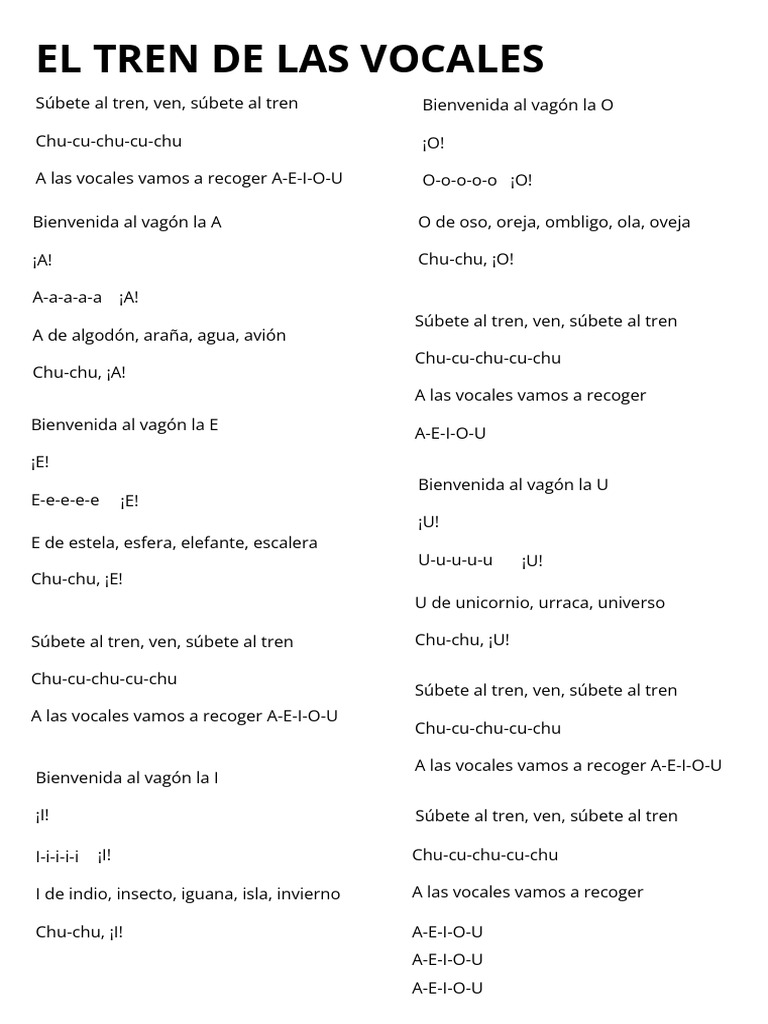 Aprende las Vocales con el Tren | PDF