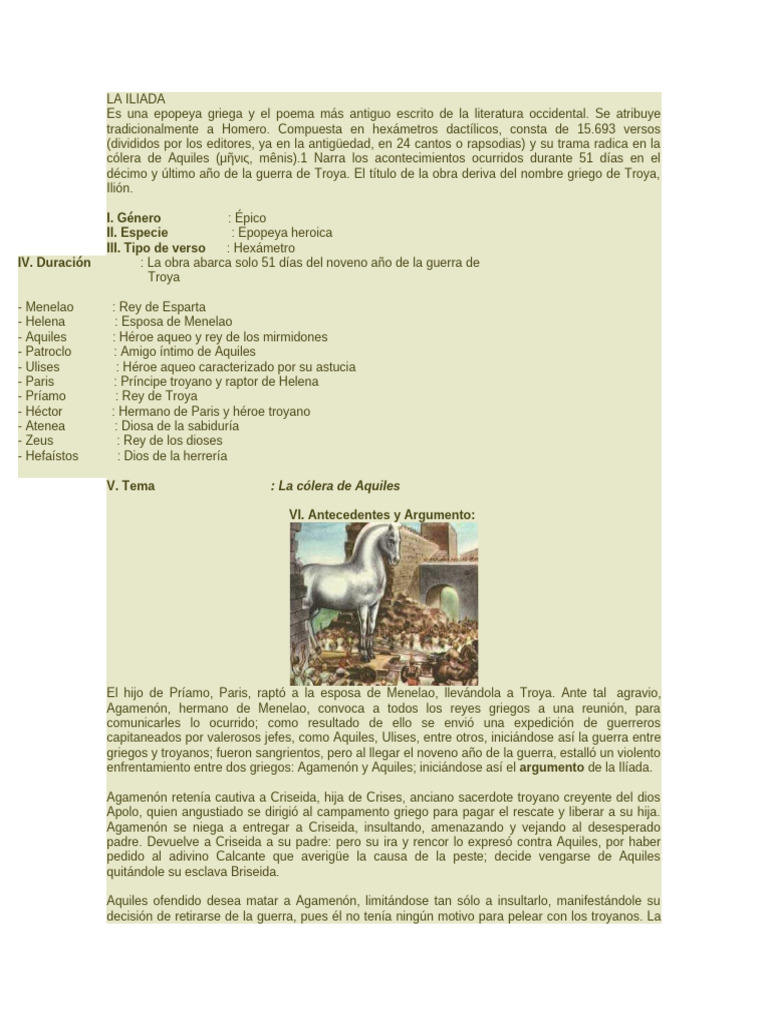 LA ILIADA | PDF | Ilíada | Aquiles