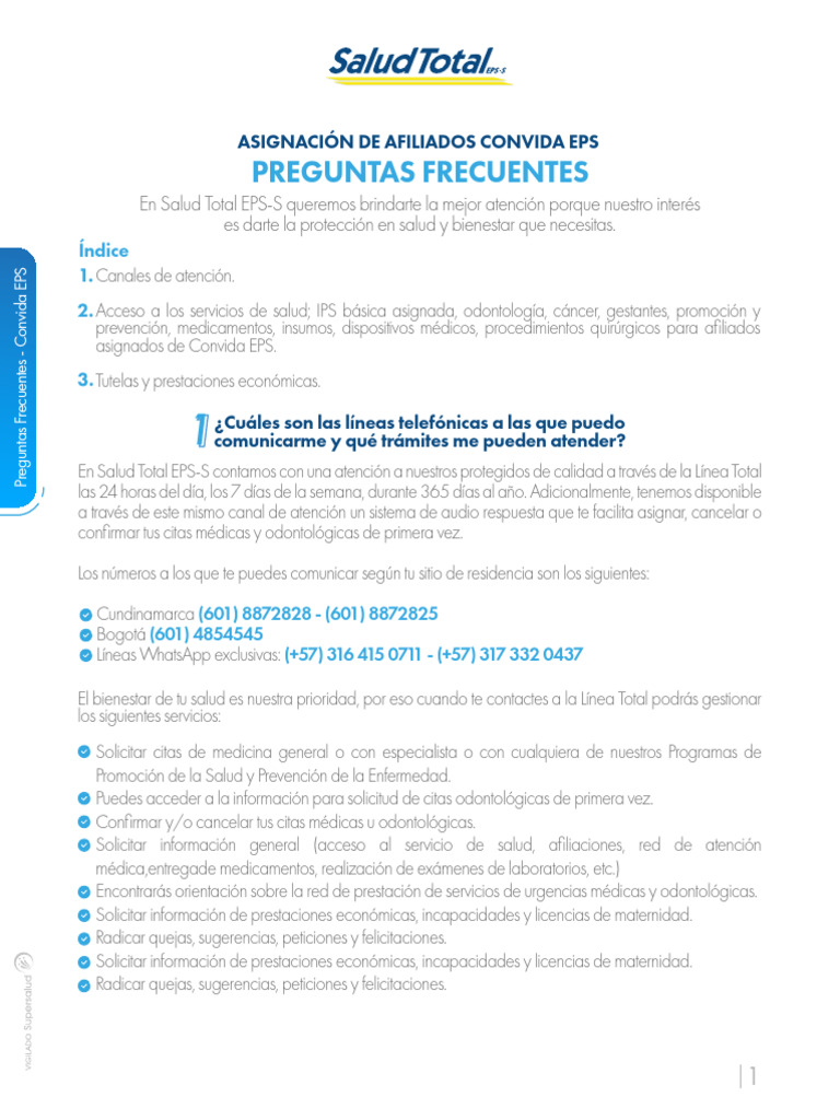 Preguntas Frecuentes CONVIDA EPS V2 | PDF | Aplicación movil | Terapia