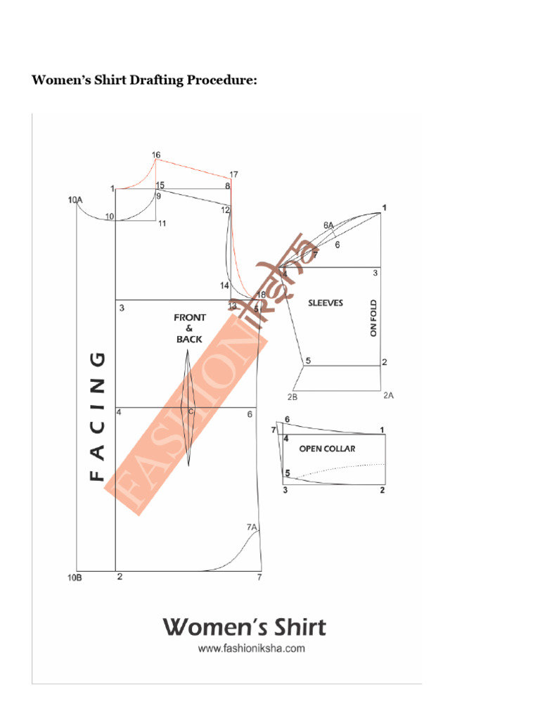 Womens Shirt Pattern Draft - 093753 | PDF