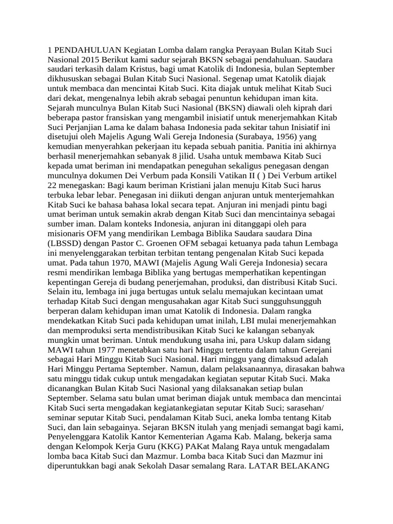 Lomba Mazmur Dan Lektor | PDF