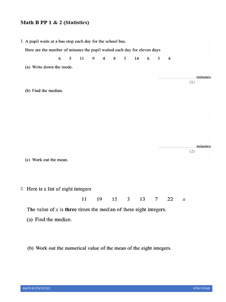Math B Statistics Overview | PDF