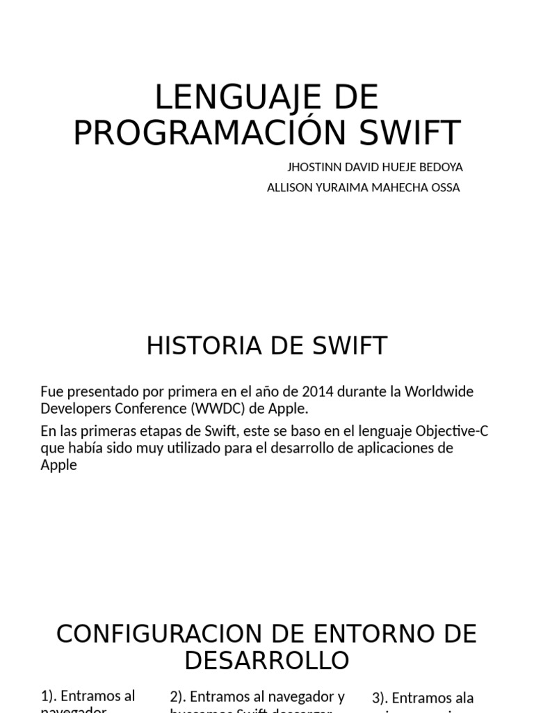 Lenguaje de Programación Swift | PDF | Lenguaje de programación | C ...