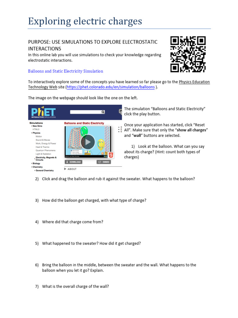 Phet Electricty Lab Sheet | PDF | Electricity | Electromagnetism