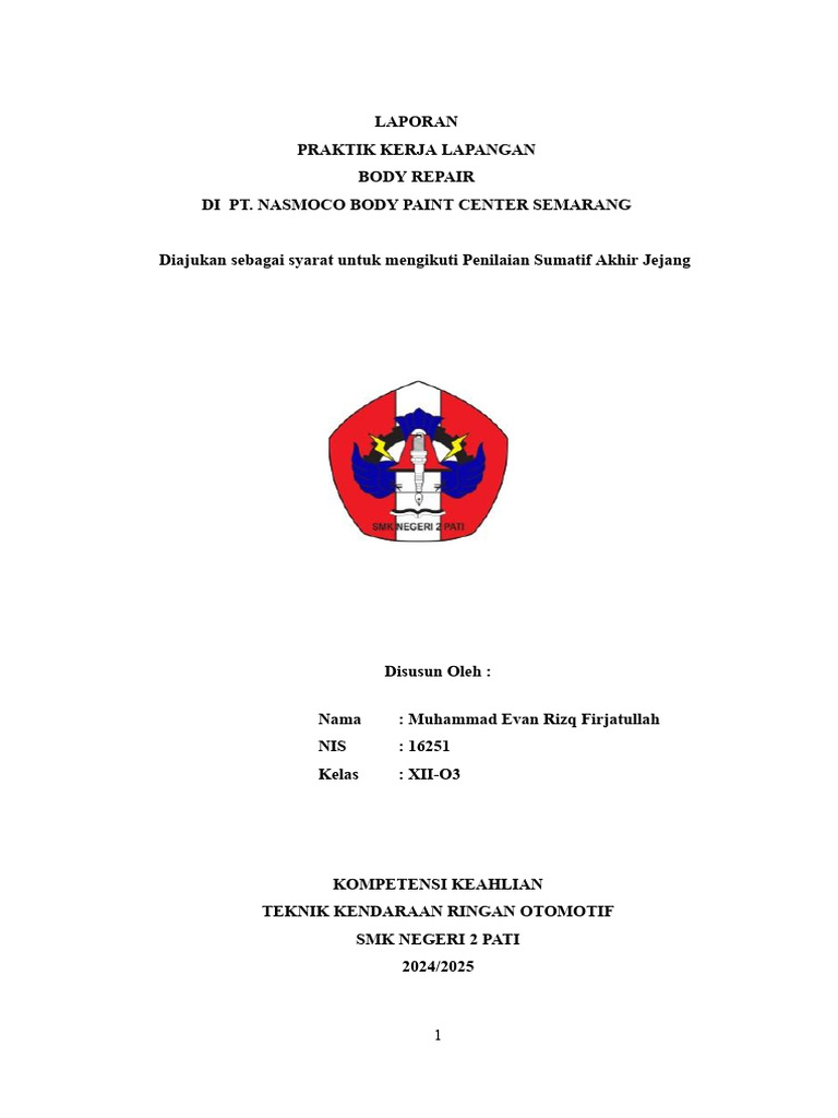 Template Laporan PKL SMKN 2 PATI.docx | PDF