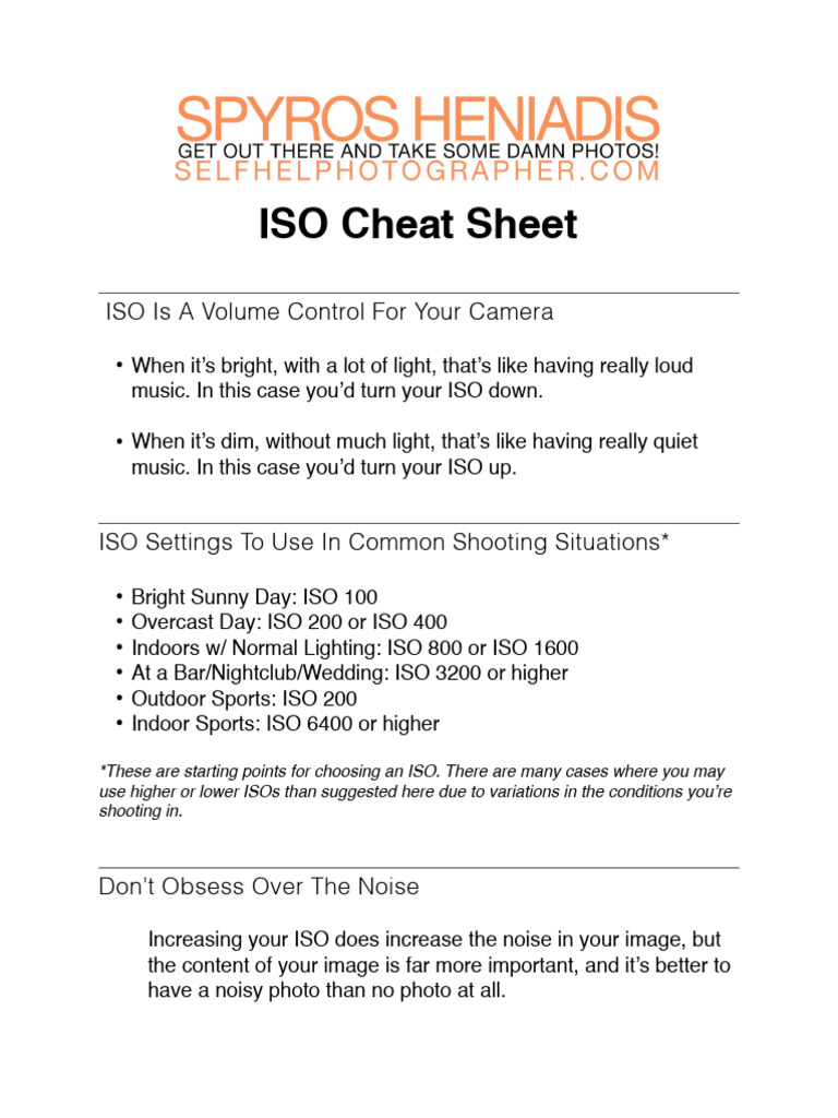 ISO Cheat Sheet | PDF