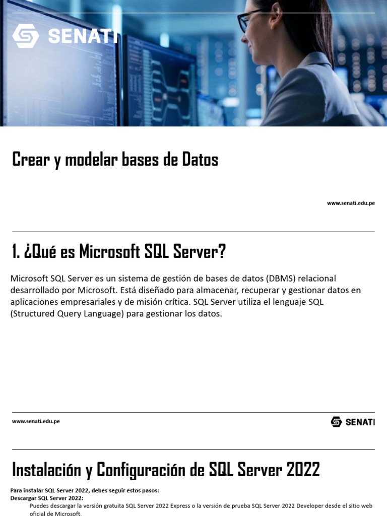 Crear y Modelar Bases de Datos I | PDF | Servidor SQL de Microsoft | Bases de datos
