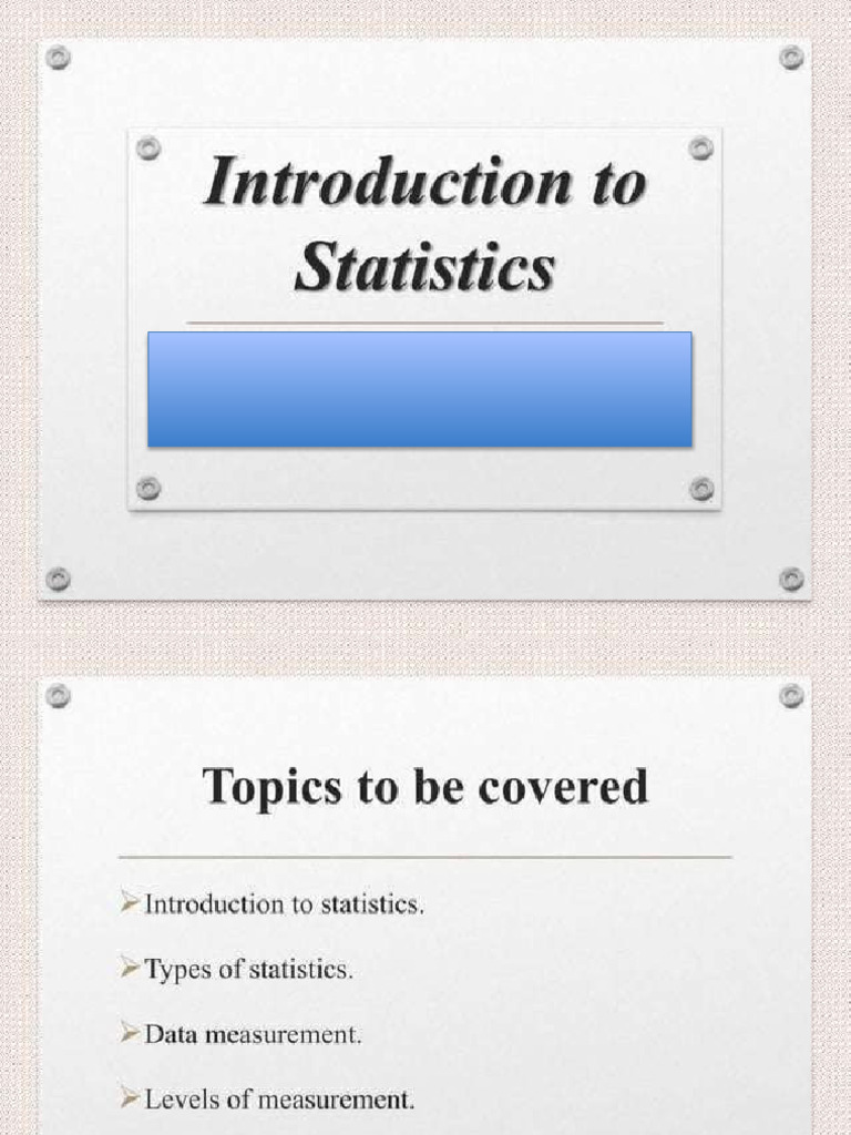 Introduction To Statistics | PDF