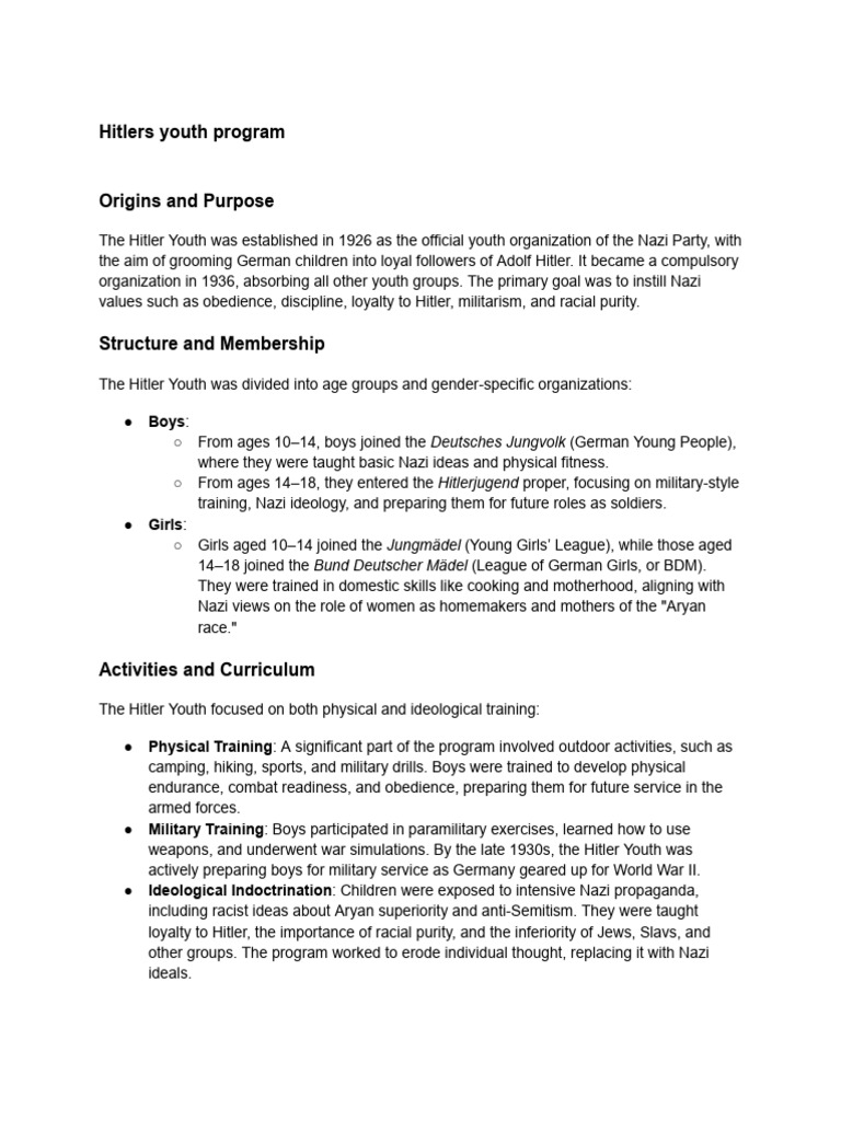 Hitlers Youth | PDF | Nazi Germany | Nazism