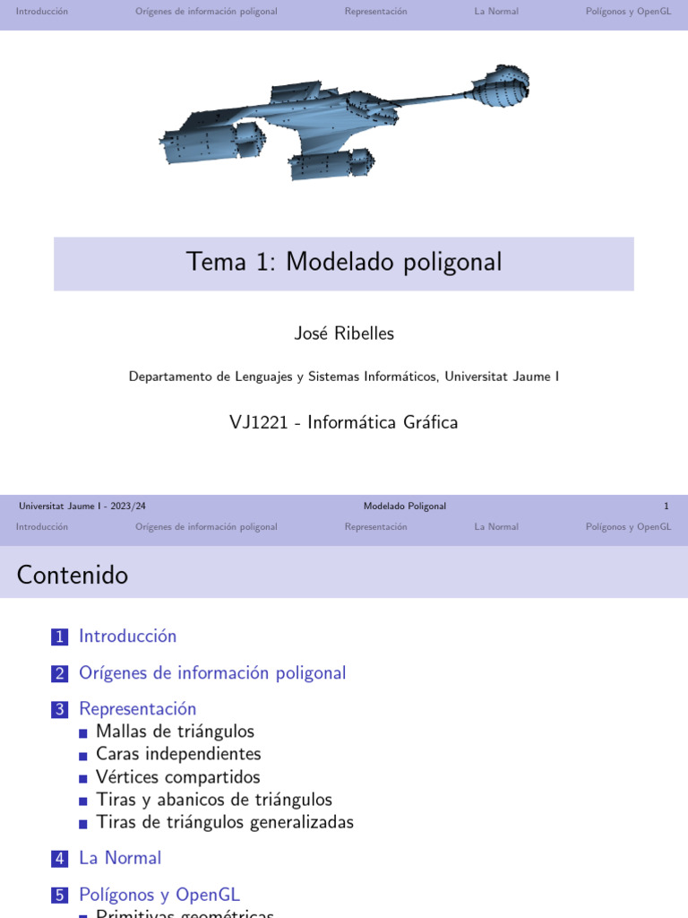 Tema 01-Modelado Poligonal | PDF | Gráficos de computadora | Gráficos de computadora 3 D