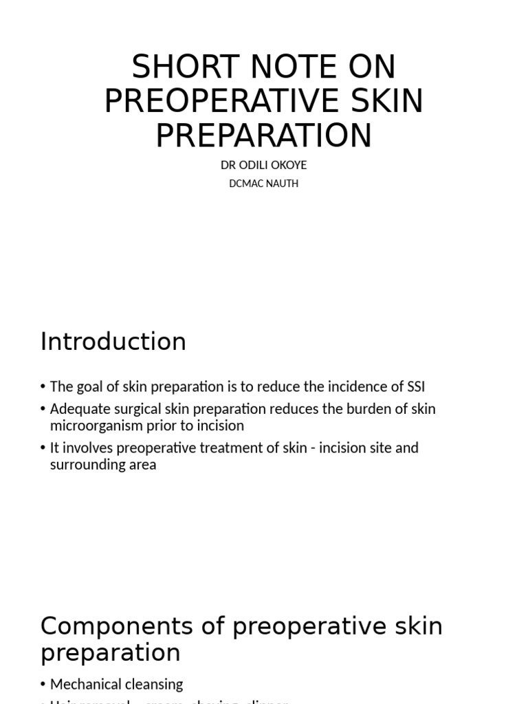 Preoperative Skin Preparation | PDF