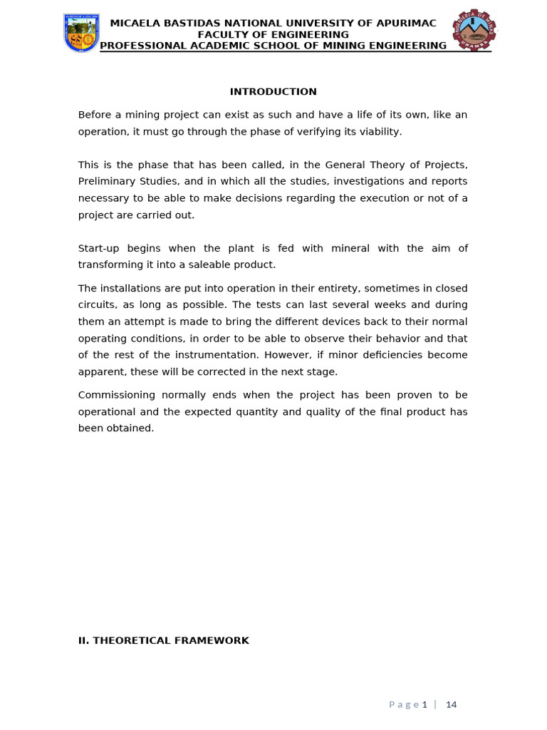 Testing and Commissioning of A Mining Project | PDF | Fixed Asset ...
