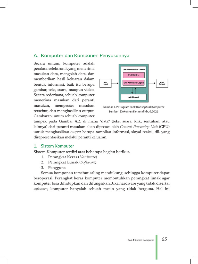 Bab 4 (A. Komputer Dan Komponen Penyusunnya) | PDF