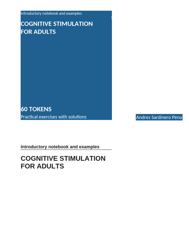 Cognitive Stimulation For Adults | PDF | Cognition | Neuropsychology