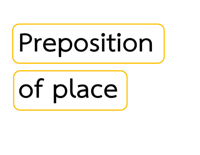 Preposition of Place | PDF