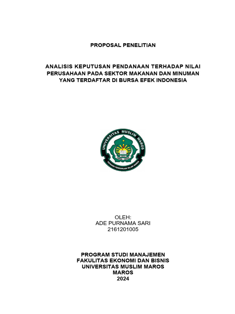 001 Proposal Acc Ade Purnama Sari | PDF