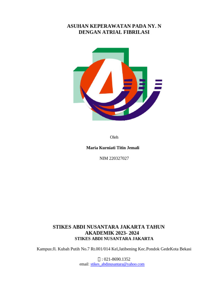 Cover Askep Atrial Fibrilasi | PDF