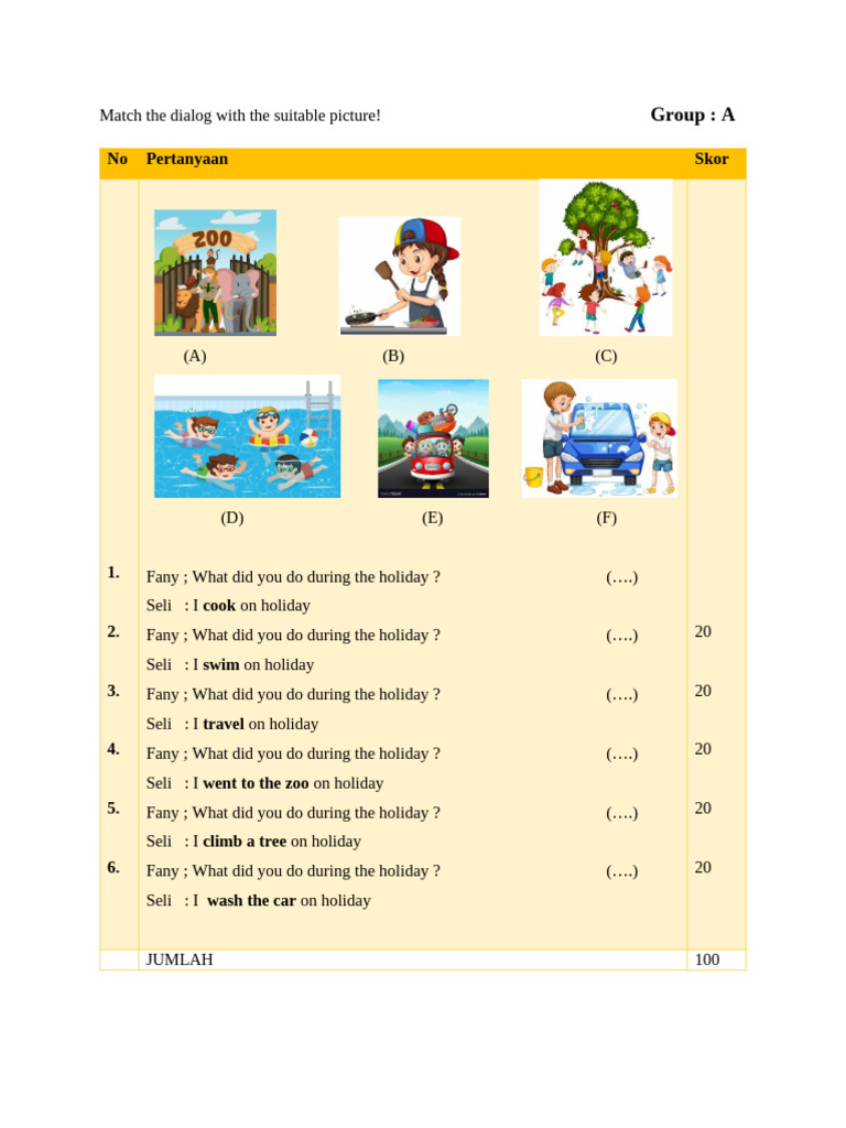 Match The Dialog With The Suitable Picture | PDF