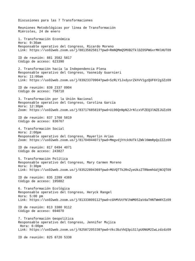 Discusiones Para Las 7 Transformaciones | PDF