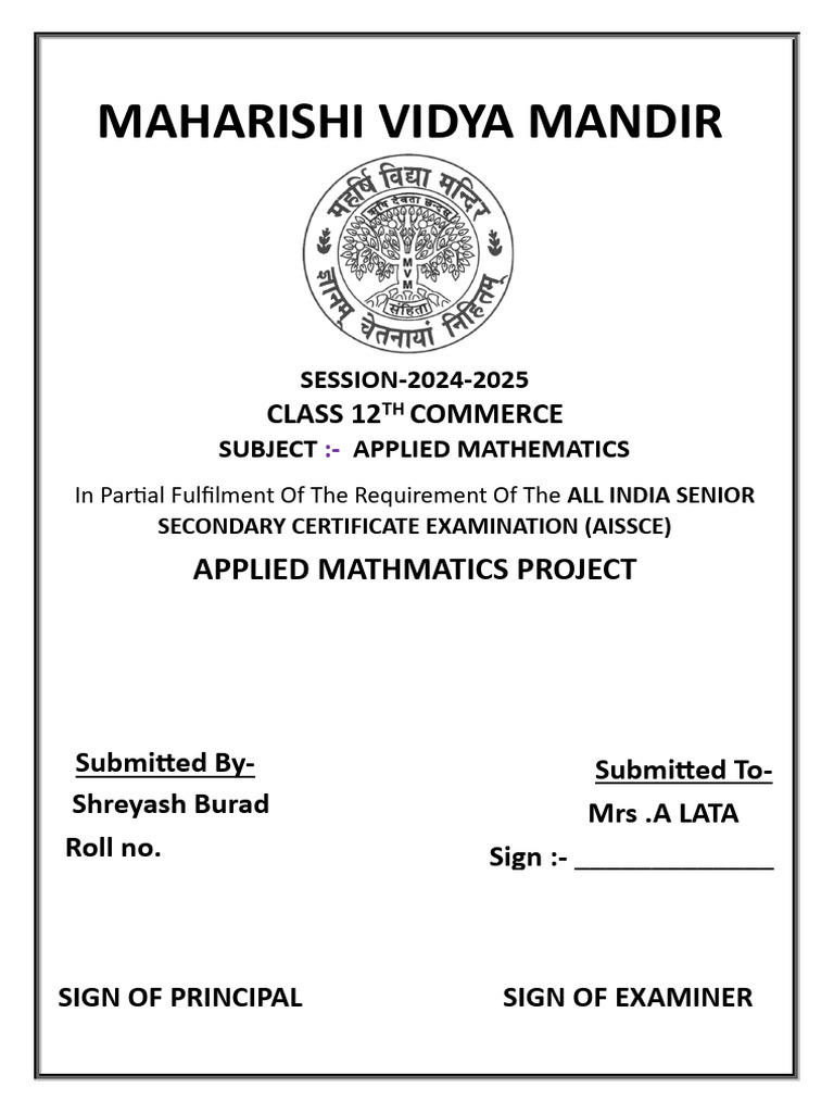 maths project shreyash | PDF