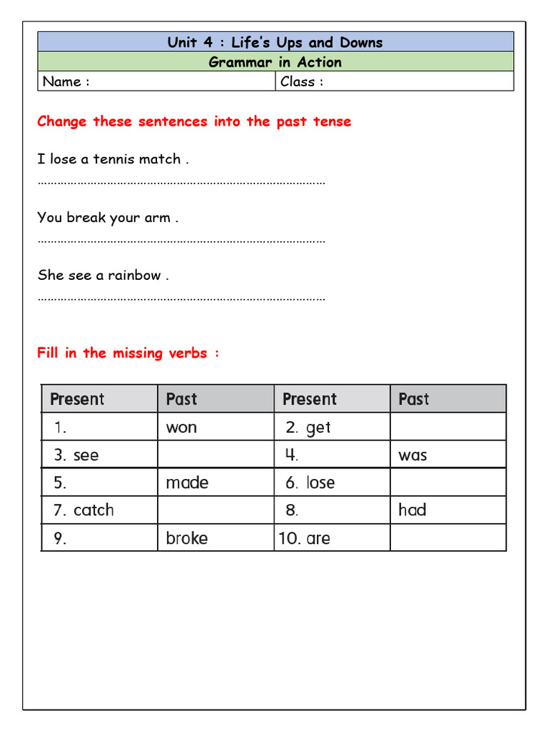 ورقة عمل U4L2 ثالث | PDF