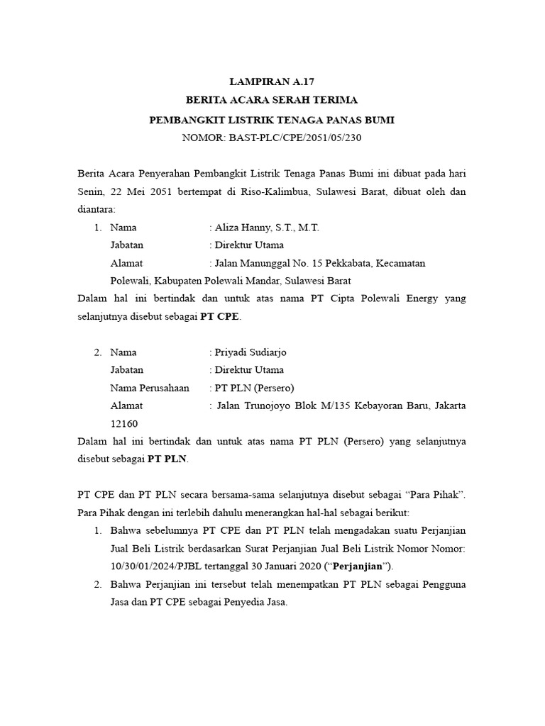Lampiran - A.17 - Berita Acara Serah Terima | PDF