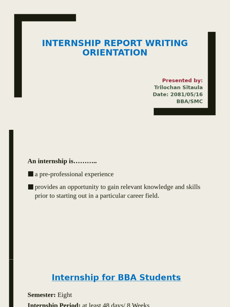 Internship Report Writing Guide for BBA | PDF | Banks | Theory