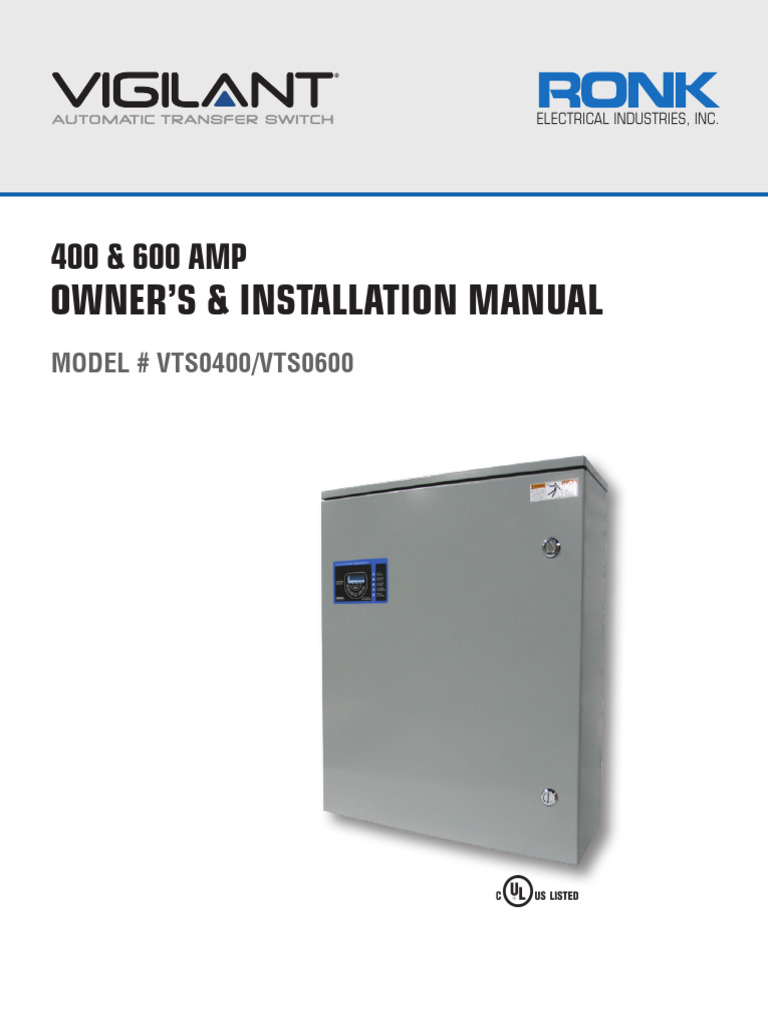 Ronk Vigilant Manual - 400-600A | PDF | Switch | Direct Current