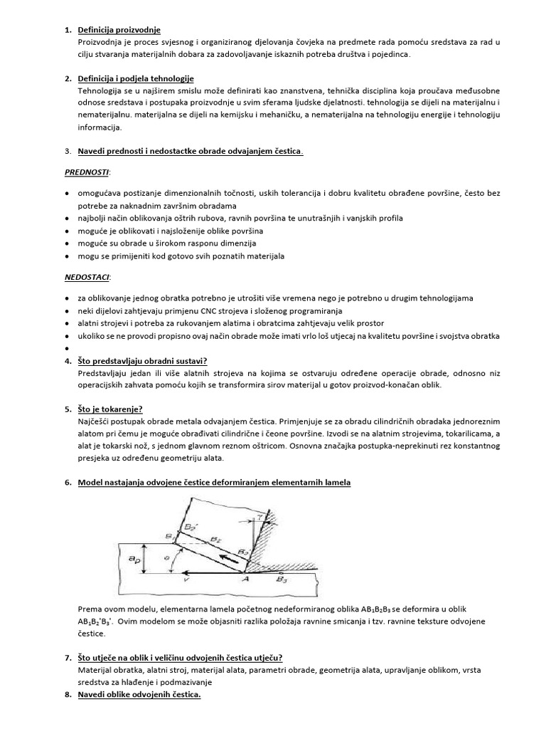 Obrada materijala-KOLOKVIJ | PDF