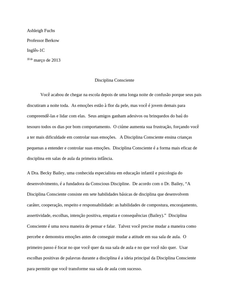 disciplina consciente | PDF | Emoções | Consciência