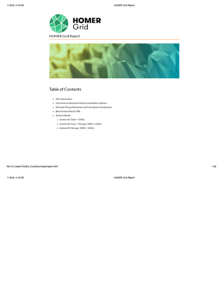 HOMER Grid Report | PDF | Solar Power | Electrical Grid
