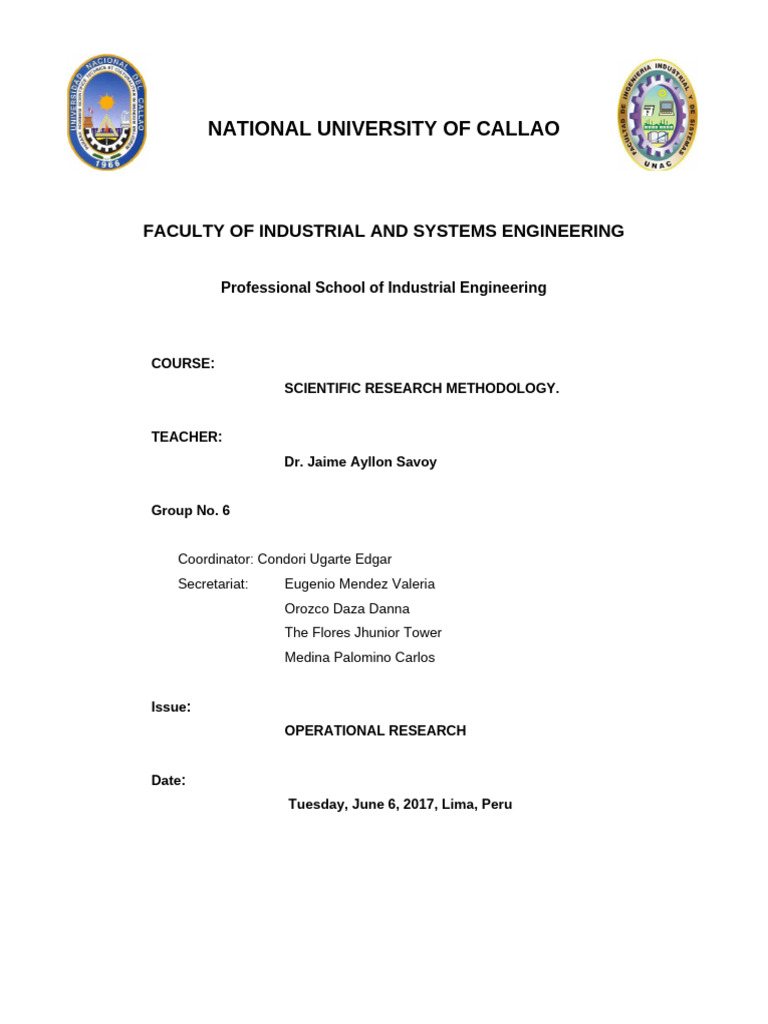 Operations Research Methodology Guide | PDF | Conceptual Model ...