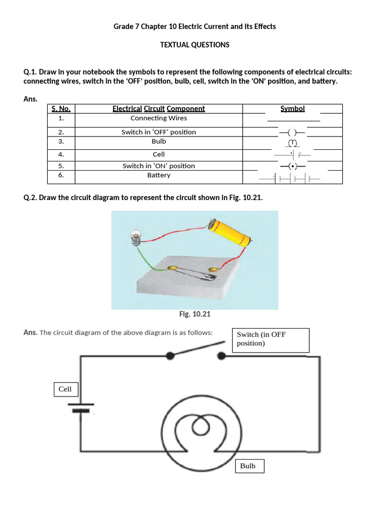 Grade 7 Electric Current Concepts and Diagrams | PDF | Compact ...