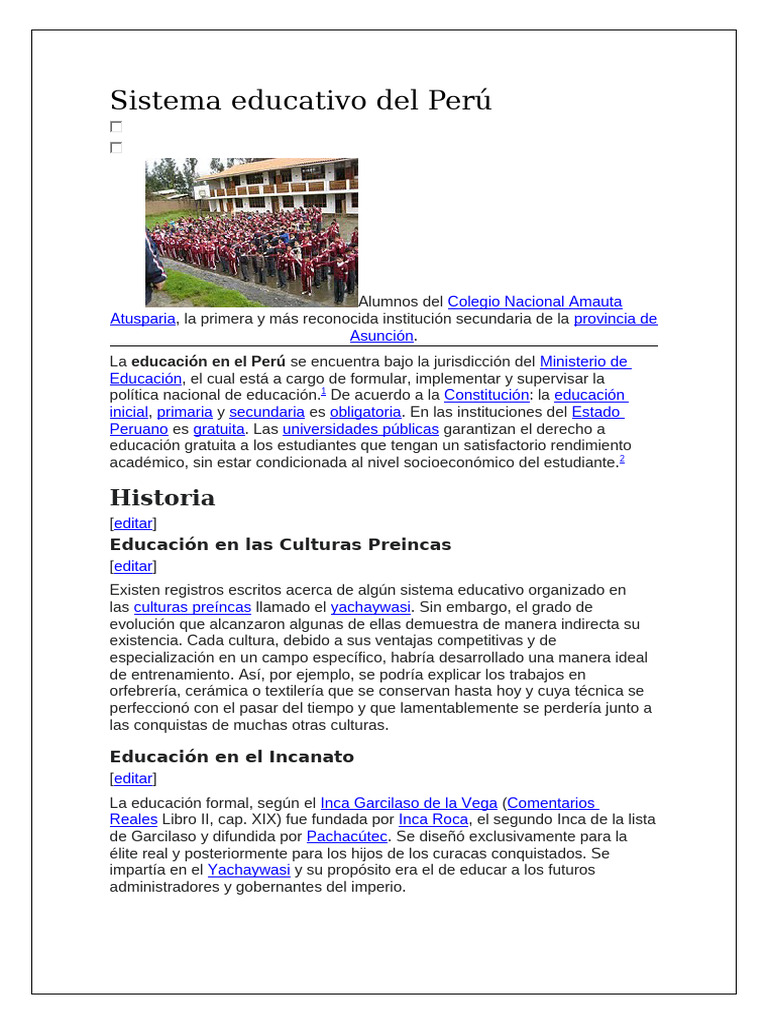 Sistema Educativo Del Perú | PDF | Licenciatura | Titulo academico