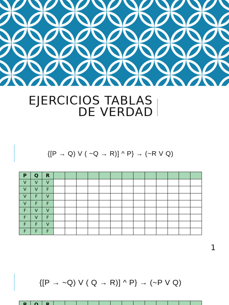 Unidad 4. Lógica 14 - Tablas de Verdad para Cada Uno | PDF