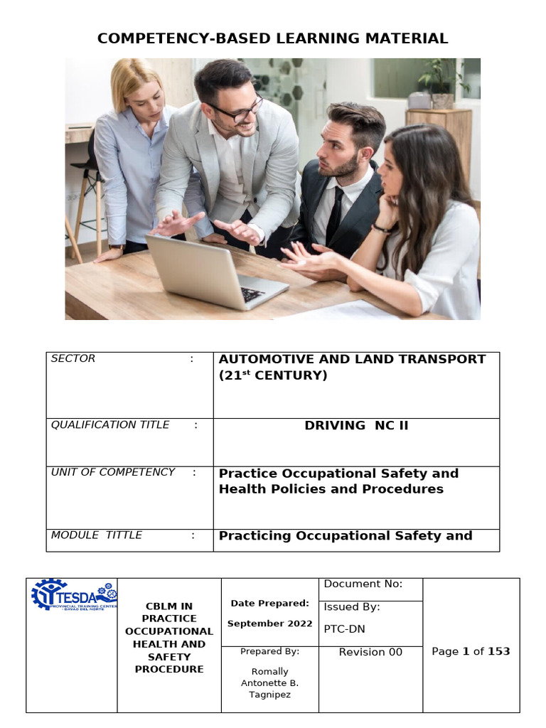 UC7 - Practicing Occupational Health and Safety Procedures | PDF ...