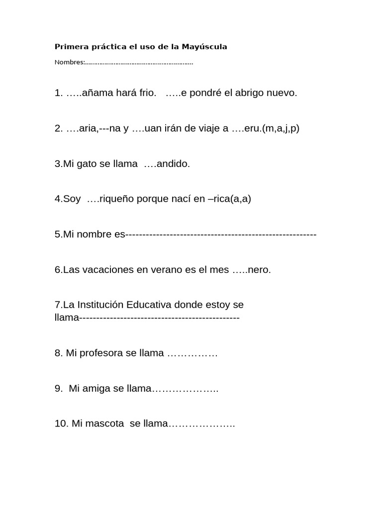 Uso de Mayúsculas en Nombres Propios | PDF