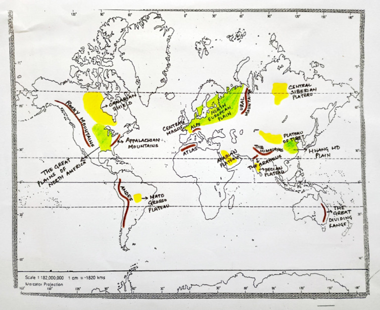 Landforms - Map Work | PDF