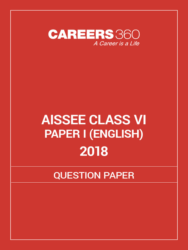 Sainik School Question Paper 2018 (Paper-1) For Class VI ...