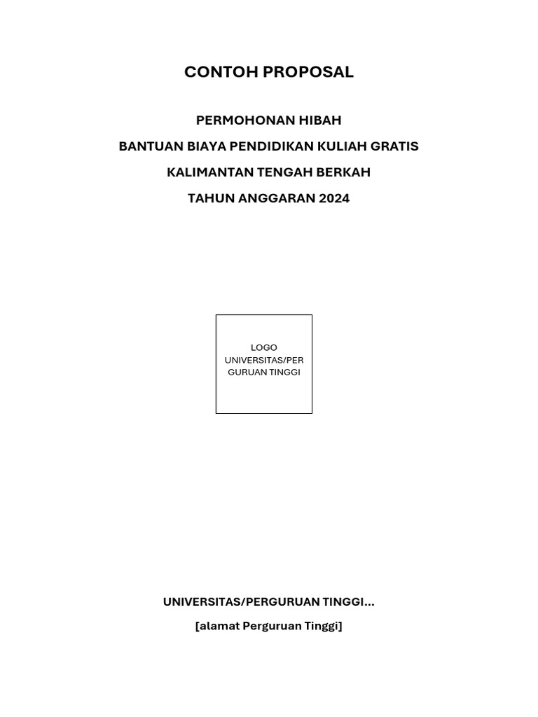 Contoh Proposal Kuliah Gratis | PDF