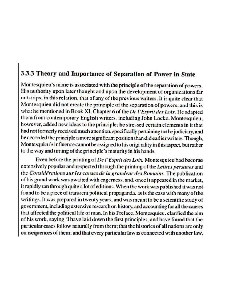 Montesquieu's Separation of powers | PDF