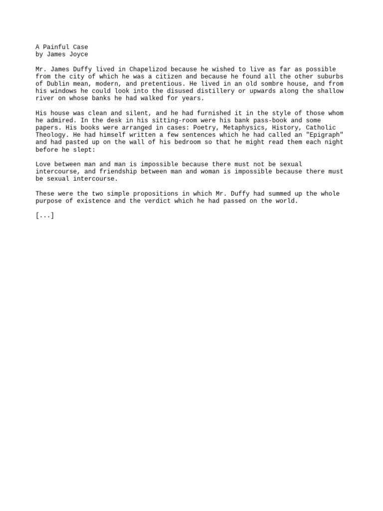 A Painful Case by James Joyce | PDF