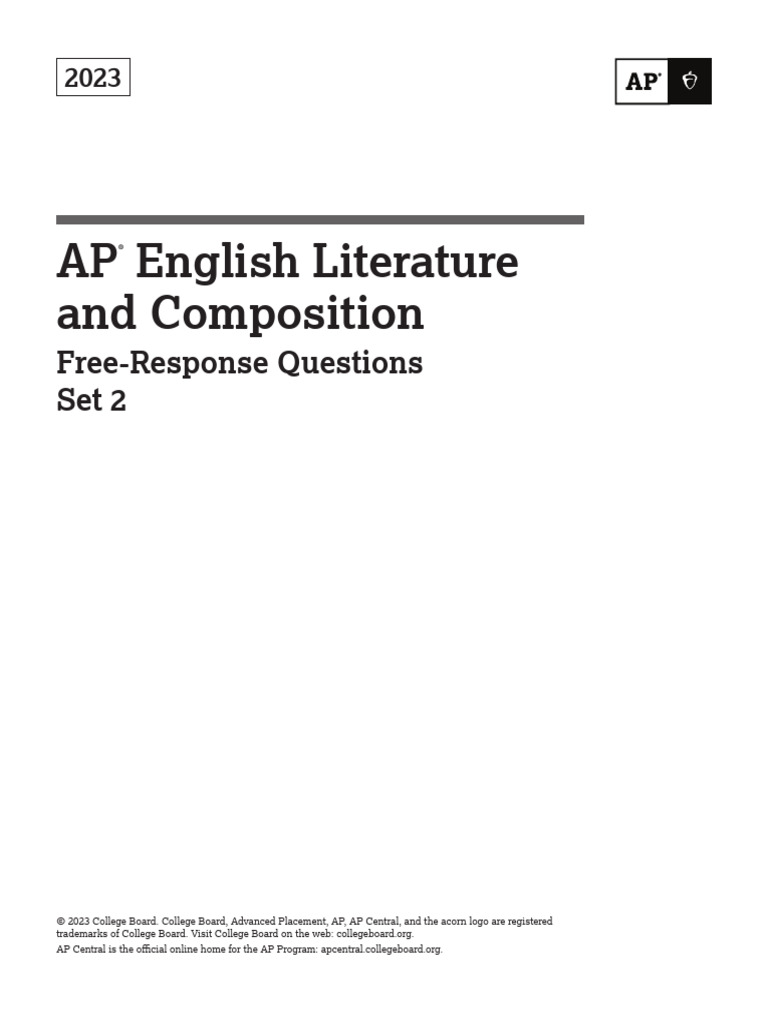 Ap23 FRQ English Lit Set 2 | PDF