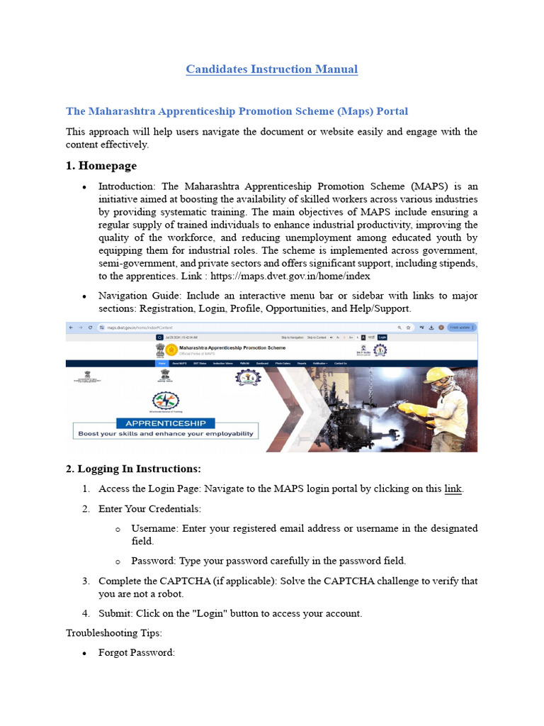 Maharashtra Apprenticeship Manual | PDF | Login | Password