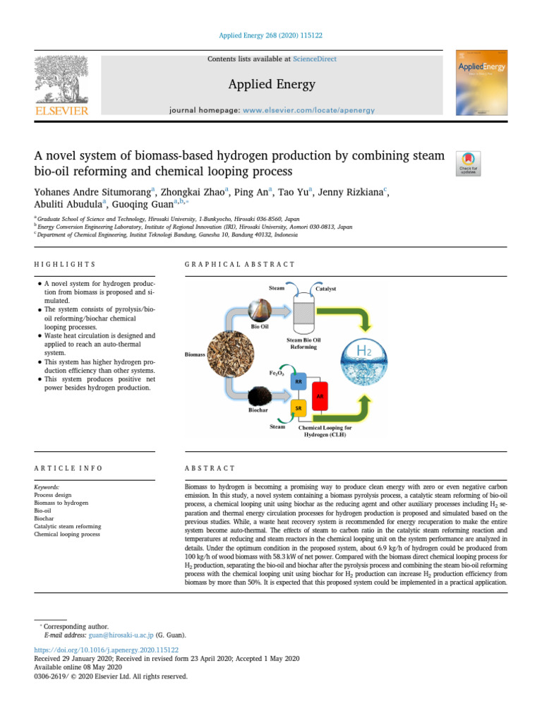 A novel system of biomass-based hydrogen production by combining steam ...