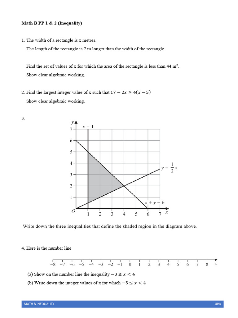 Math B (Inequality) | PDF | Inequality (Mathematics) | Area
