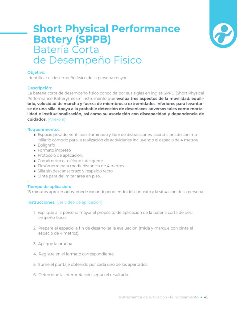 Bateria Corta de Desempeño Fisico | PDF