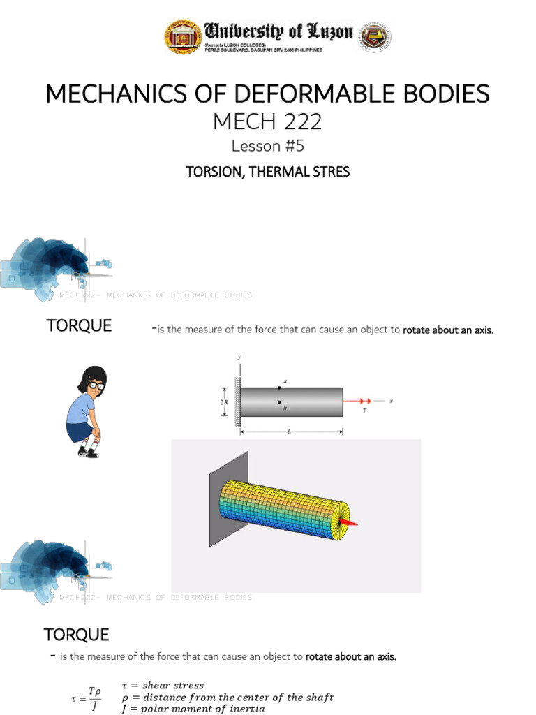 MECH.222 Lesson 5 Torque and Thermal Stress | PDF | Stress (Mechanics ...