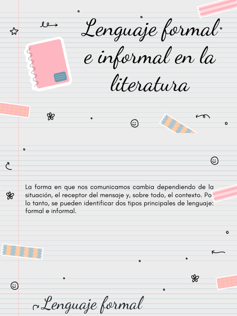 Lenguaje Formal e Informal en La Literatura | PDF | Oración ...